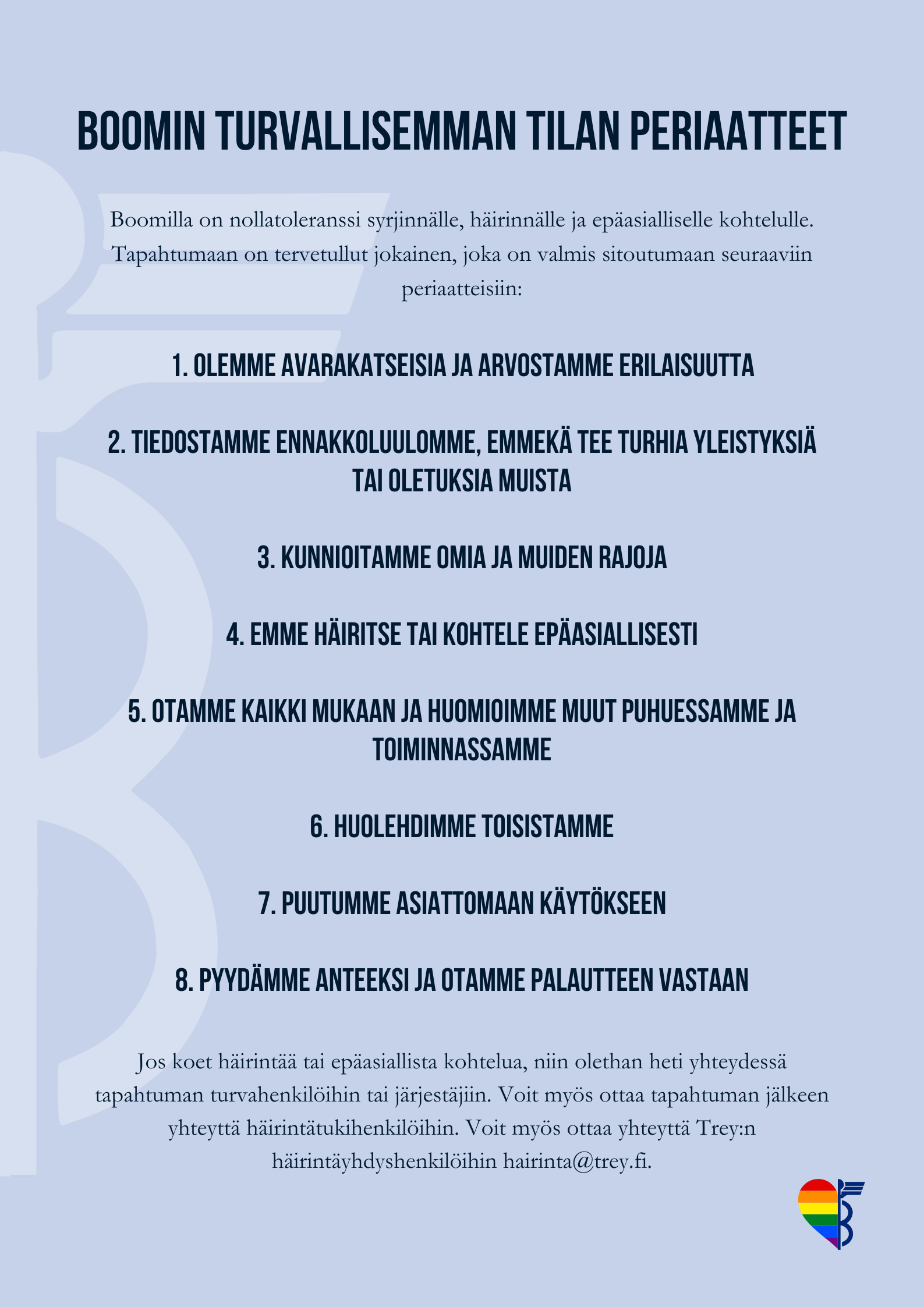 Turvallisemman tilan periaatteet - Boomi ry