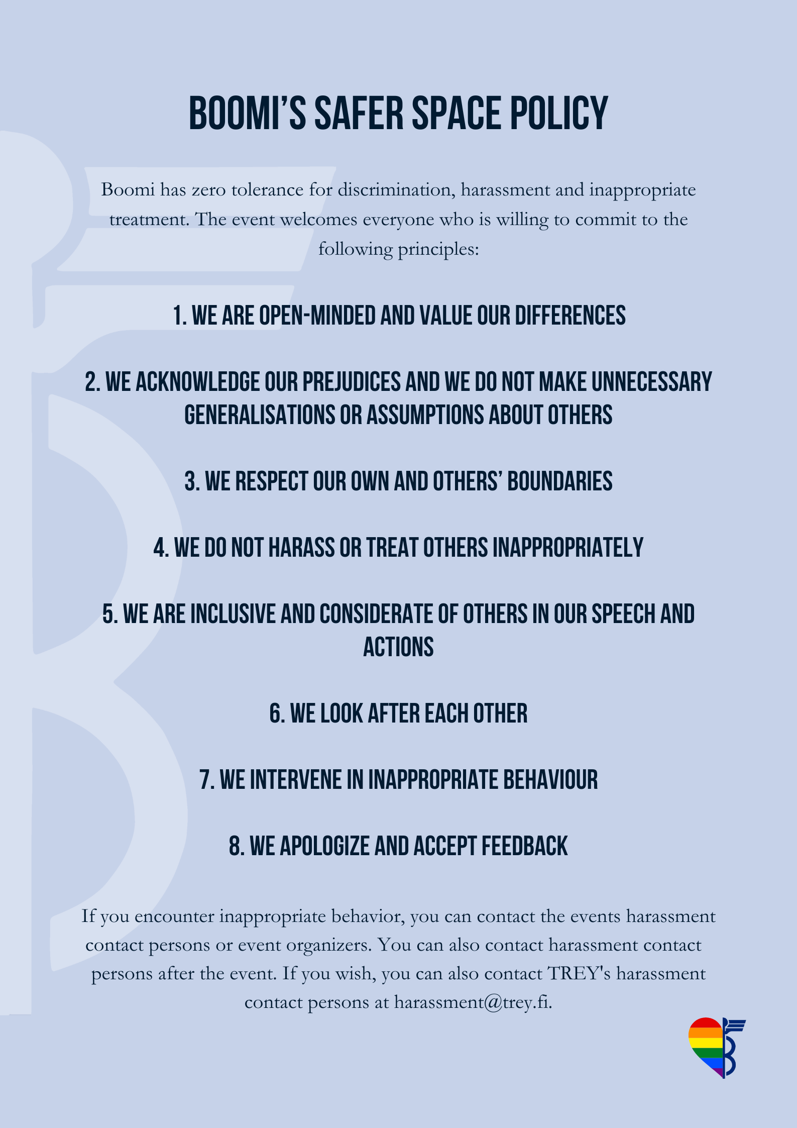 Boomi’s safer space policy – Boomi ry